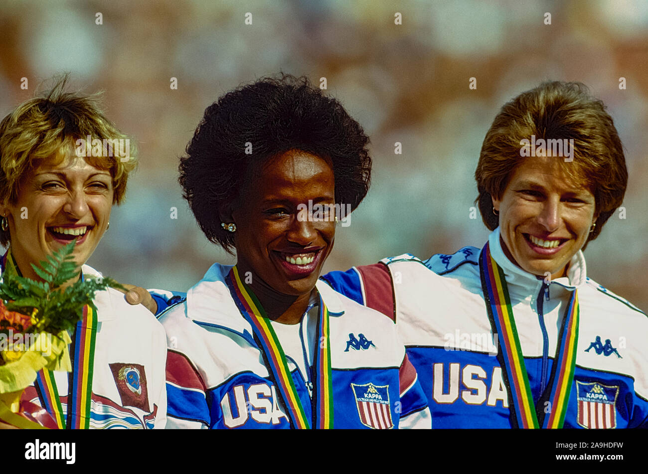 Jackie Joyner Kersee (USA)- (C) )during heptathlon awards at the 1987 ...