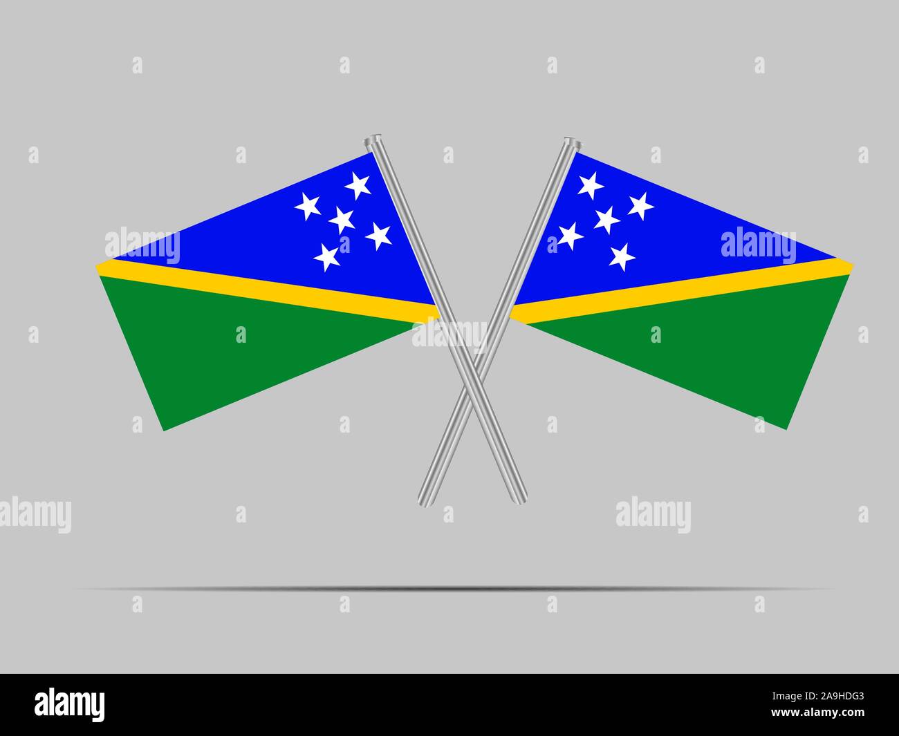 Beautiful national flag of Solomon Islands . original colors and ...