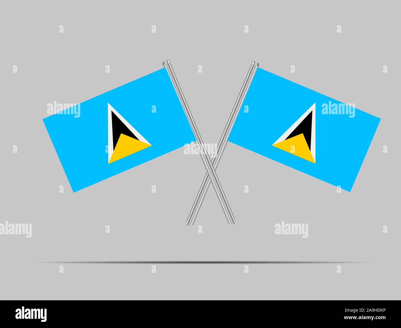 Beautiful national flag of Saint Lucia. original colors and proportion ...