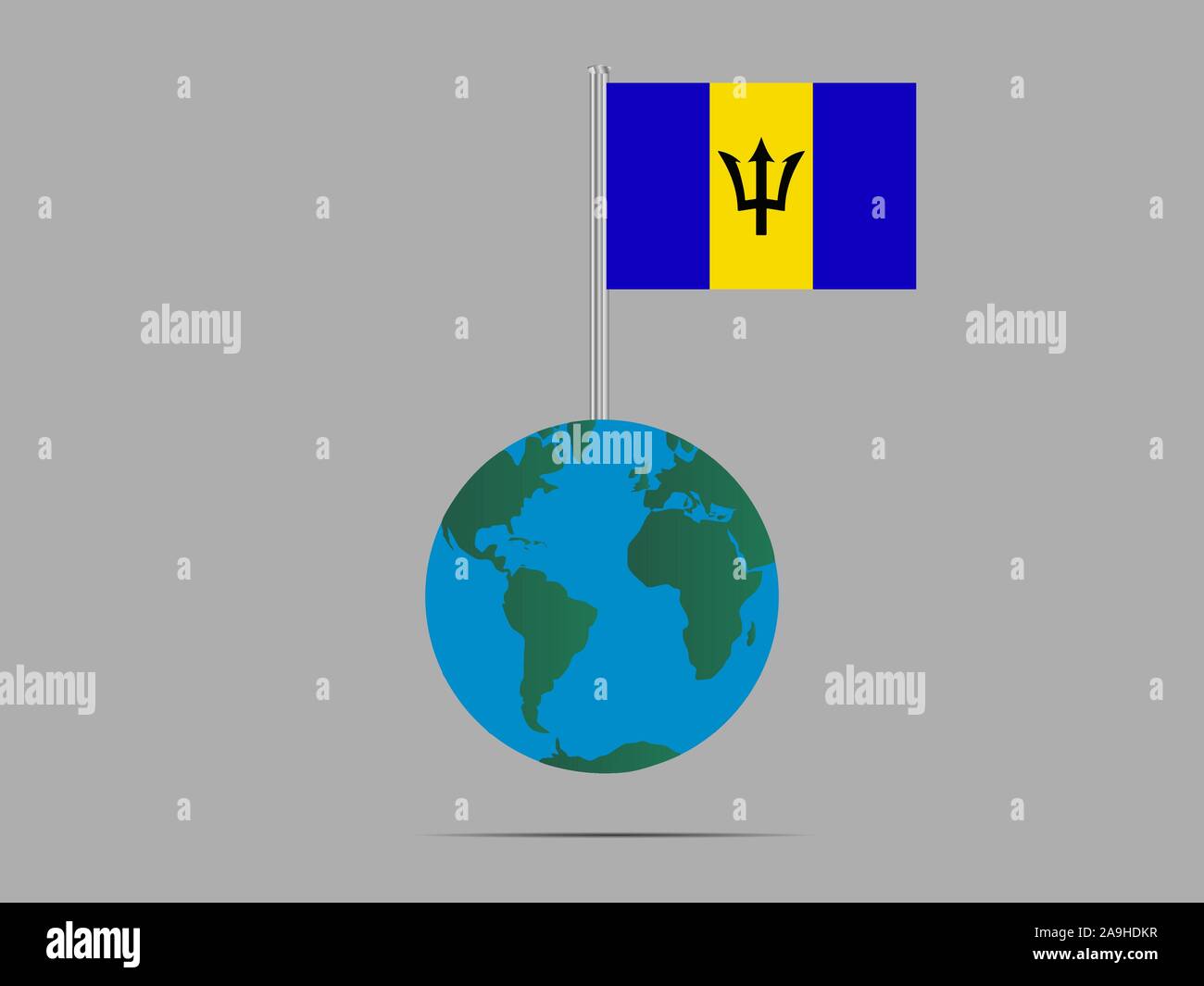 National flag of Barbados . original colors and proportion. Simply ...