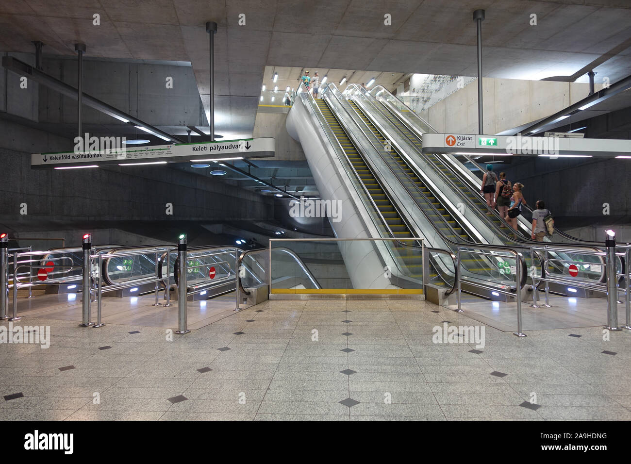 Budapest, Metro M4, Kalvin ter Stock Photo - Alamy