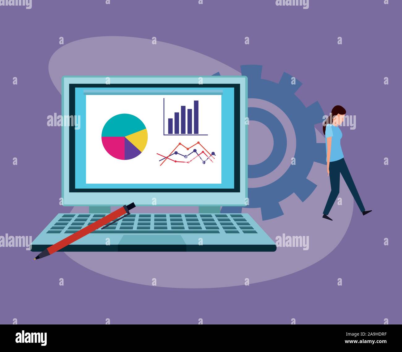 Wheel laptop Stock Vector Images - Alamy