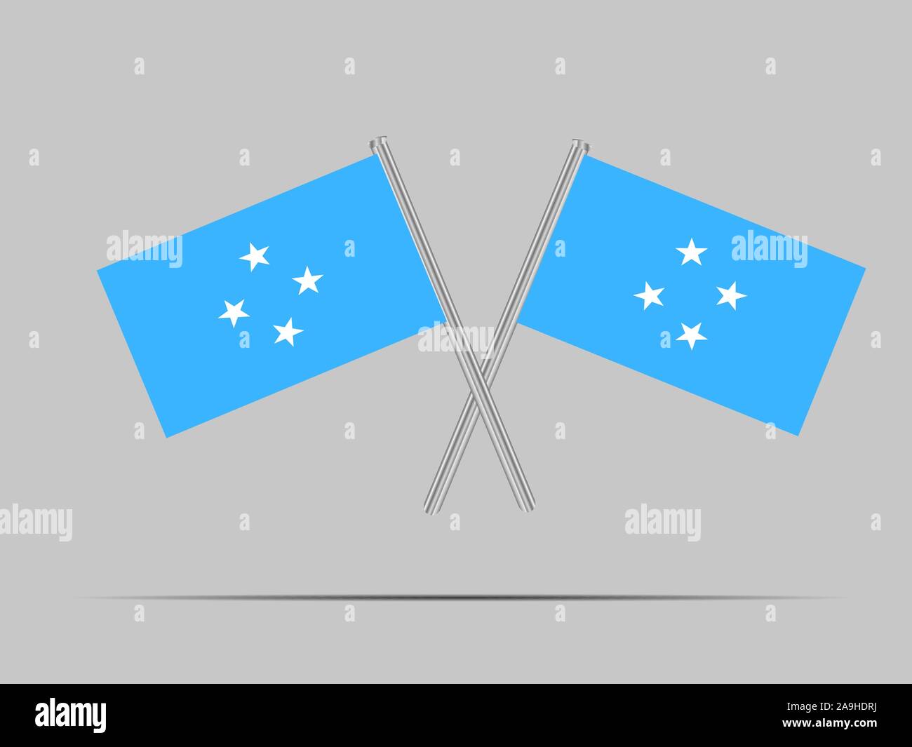 National flag of Federated States of Micronesia. original colors and ...