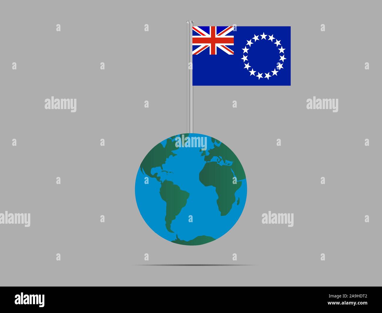 National flag of Cook Islands . original colors and proportion. Simply ...