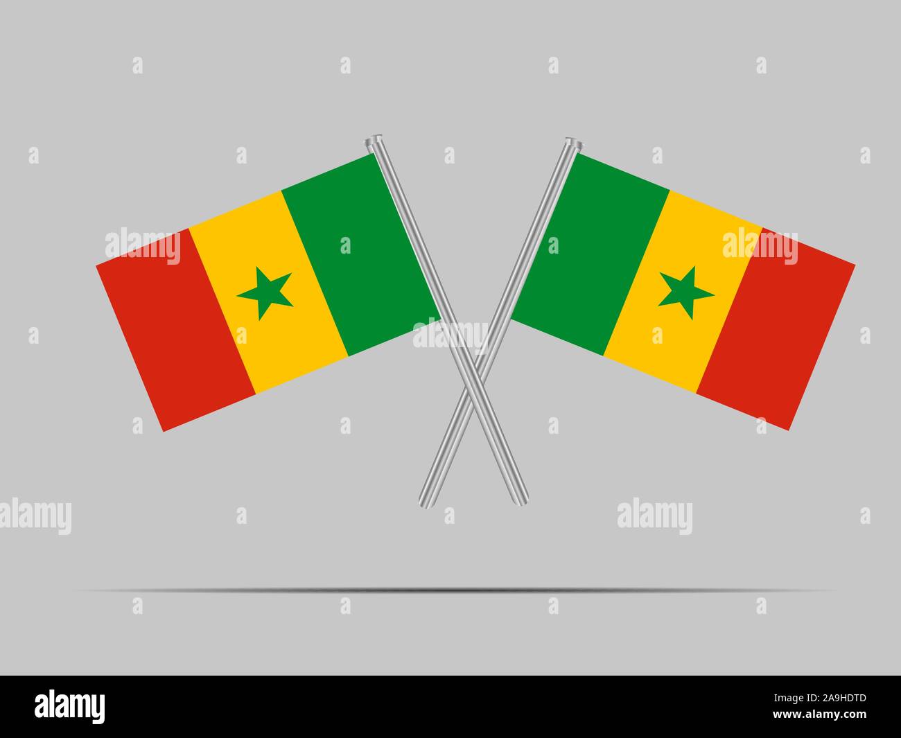 Beautiful national flag of Republic of Senegal. original colors and ...