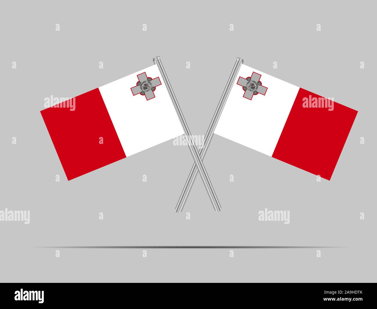 National flag of Republic of Malta. original colors and proportion ...