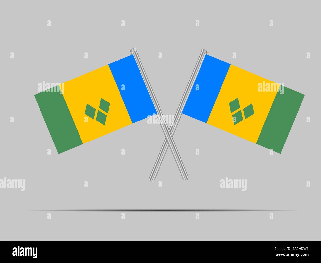 Beautiful national flag of Saint Vincent and Grenadines. original ...