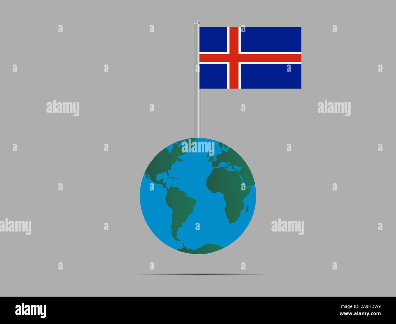 National flag of Iceland . original colors and proportion. Simply ...