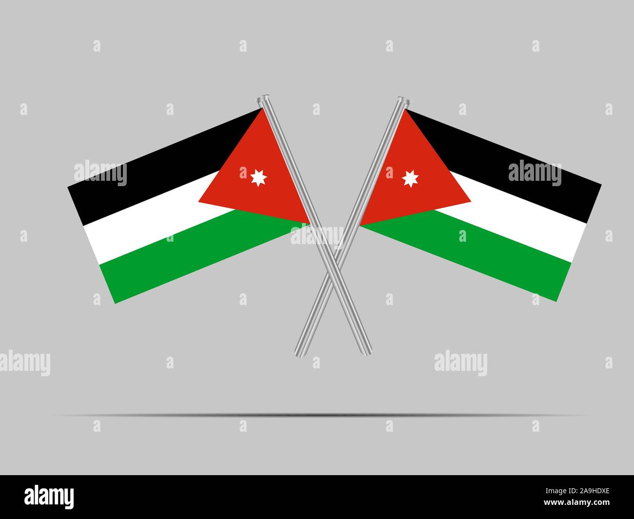National flag of Hashemite Kingdom of Jordan . original colors and ...