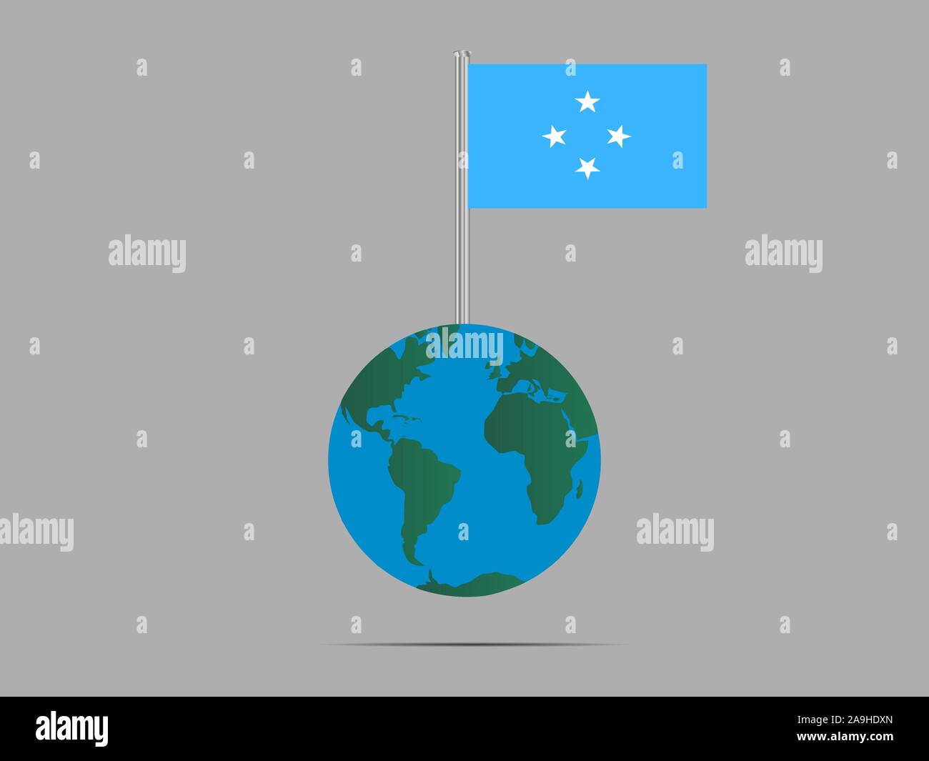 National flag of Federated States of Micronesia. original colors and ...