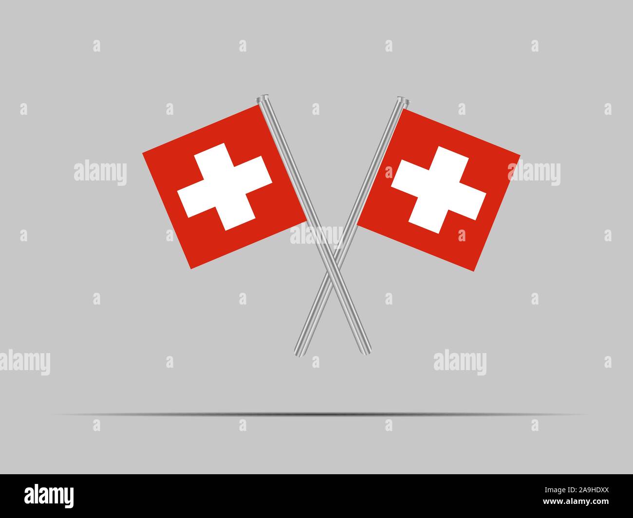 Beautiful national flag of Swiss Confederation, know as Switzerland ...