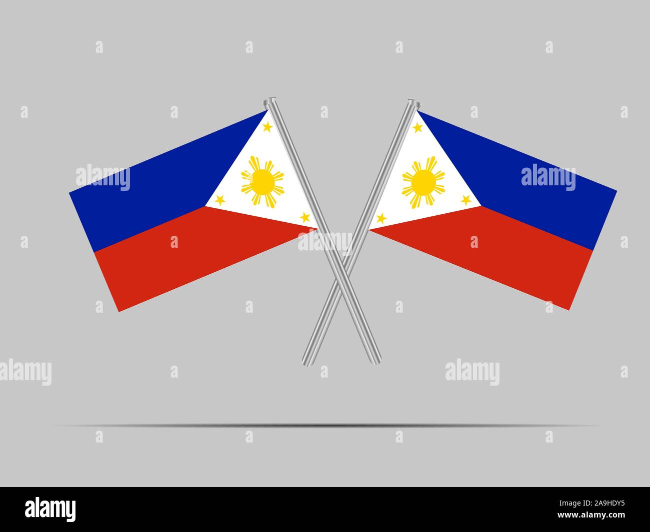 Beautiful national flag of Republic of Philippines. original colors and ...