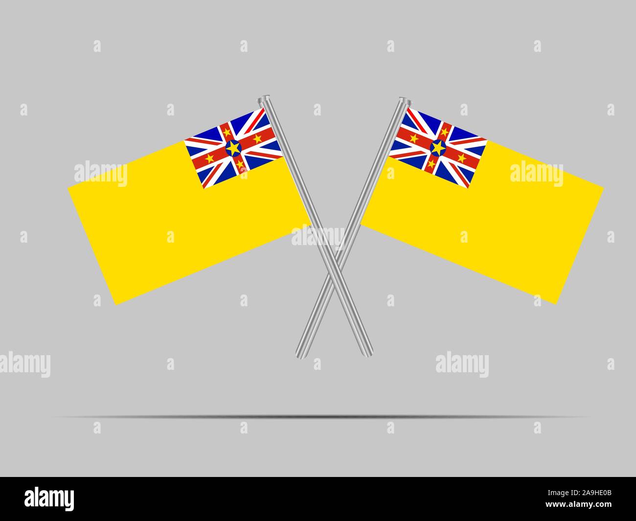 Beautiful national flag of Niue. original colors and proportion. Simply ...