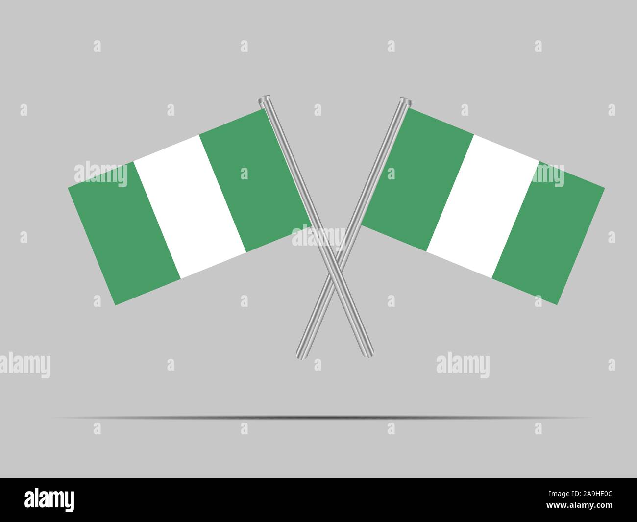 National flag of Federal Republic of Nigeria. original colors and ...