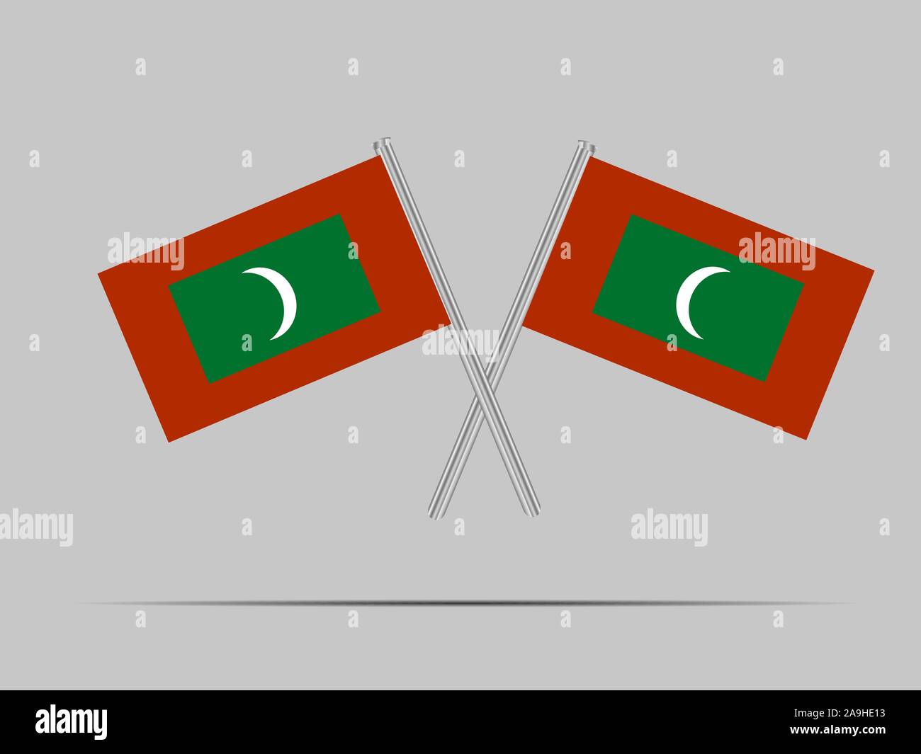 National flag of Republic of Maldives. original colors and proportion ...