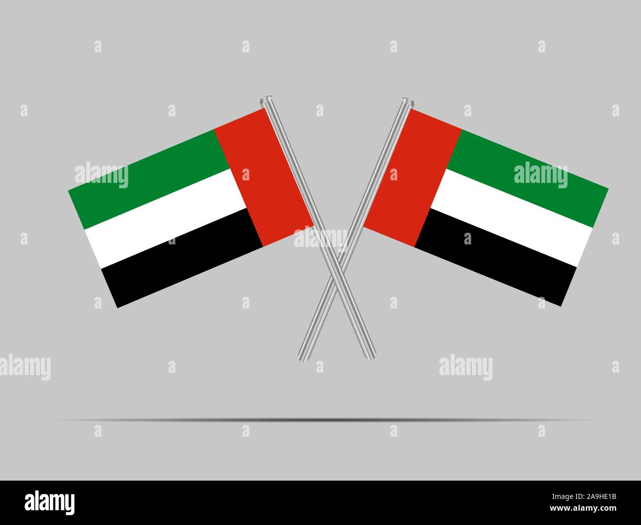 Beautiful national flag of United Arab Emirates, original colors and ...