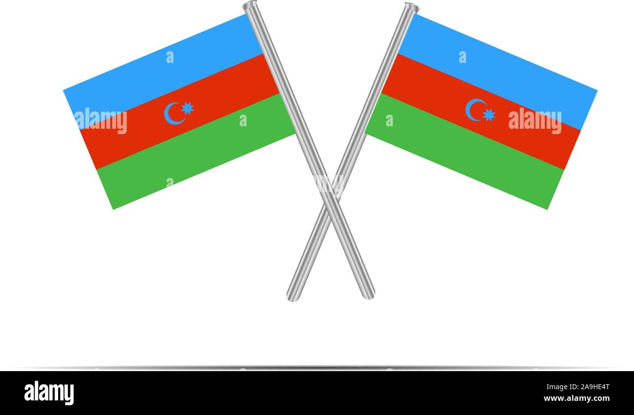National flag of Republic of Azerbaijan. original colors and proportion ...