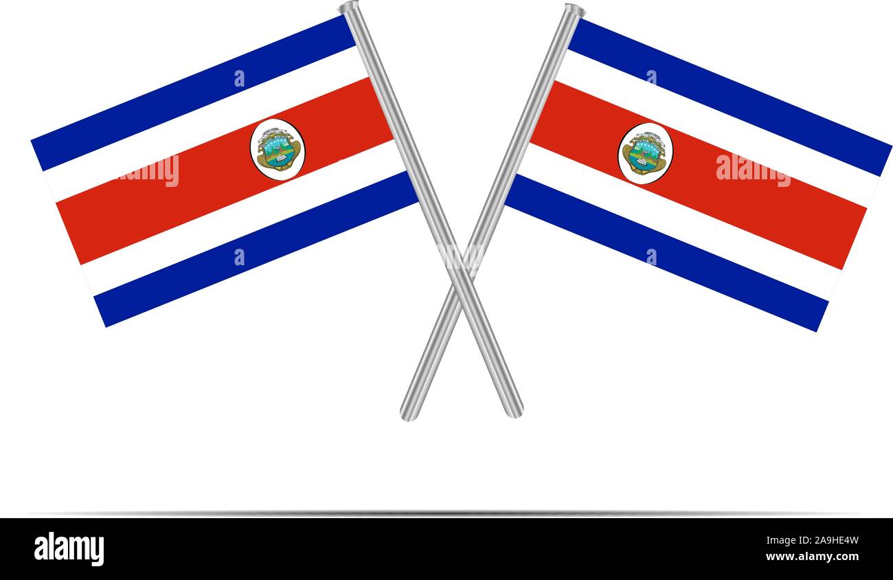 National flag of Republic of Costa Rica. original colors and proportion ...