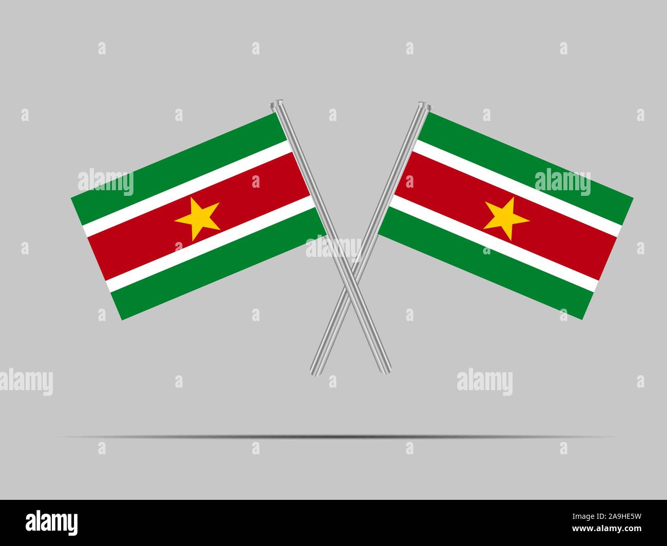 Beautiful national flag of Republic of Suriname. original colors and ...