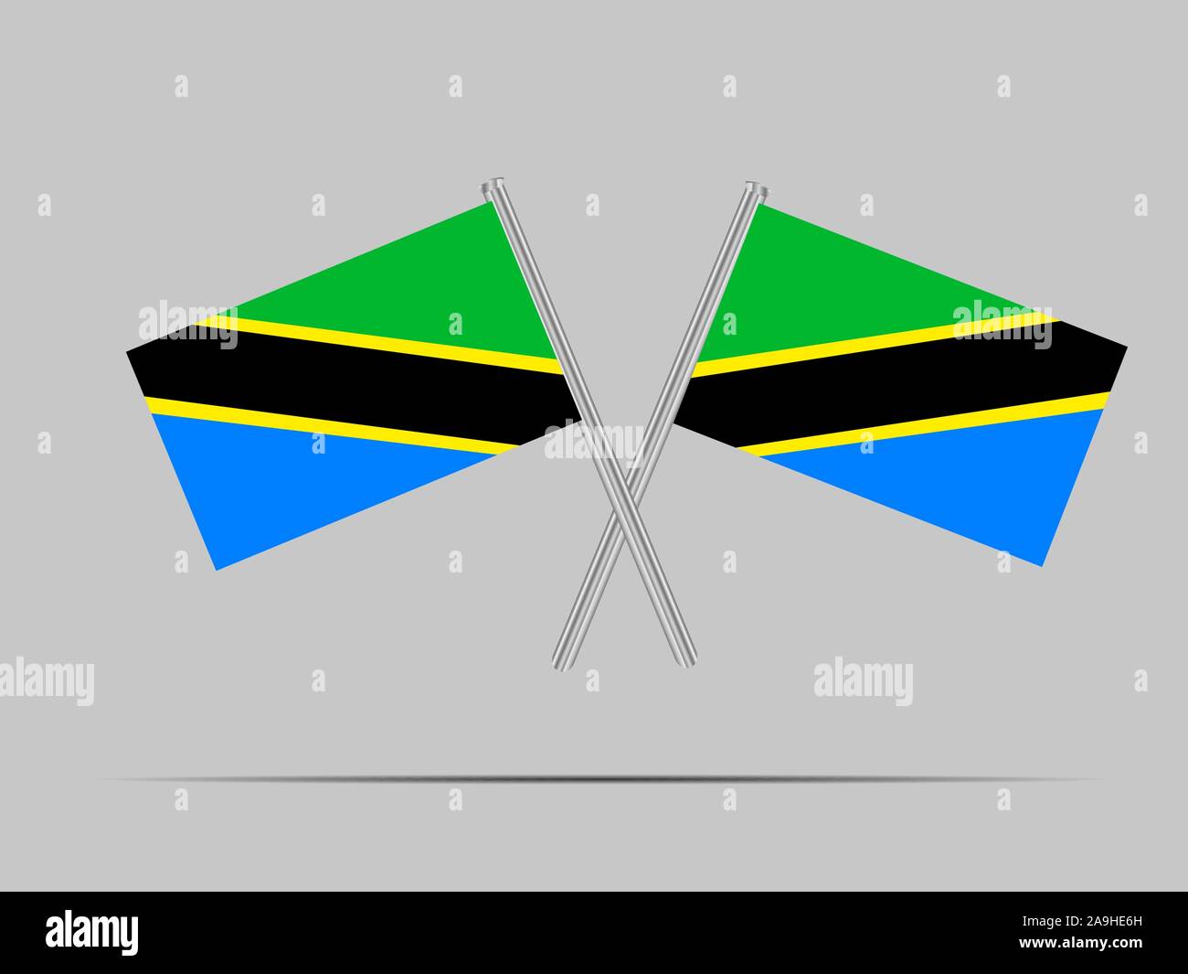 Beautiful national flag of United Republic of Tanzania, original colors ...