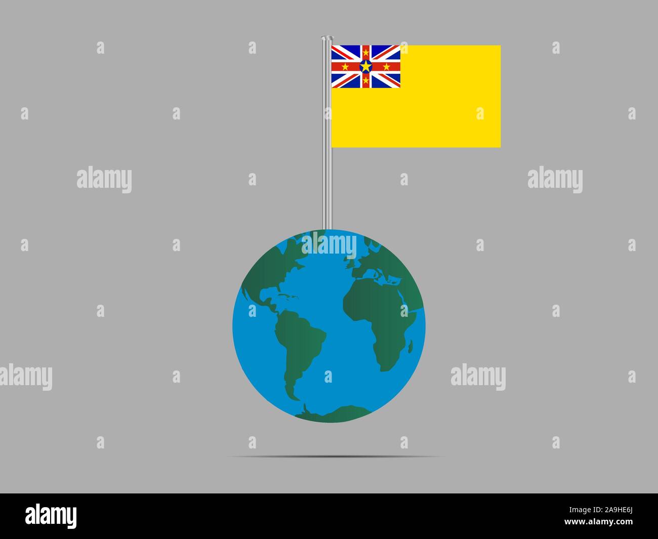 Beautiful national flag of Niue. original colors and proportion. Simply ...