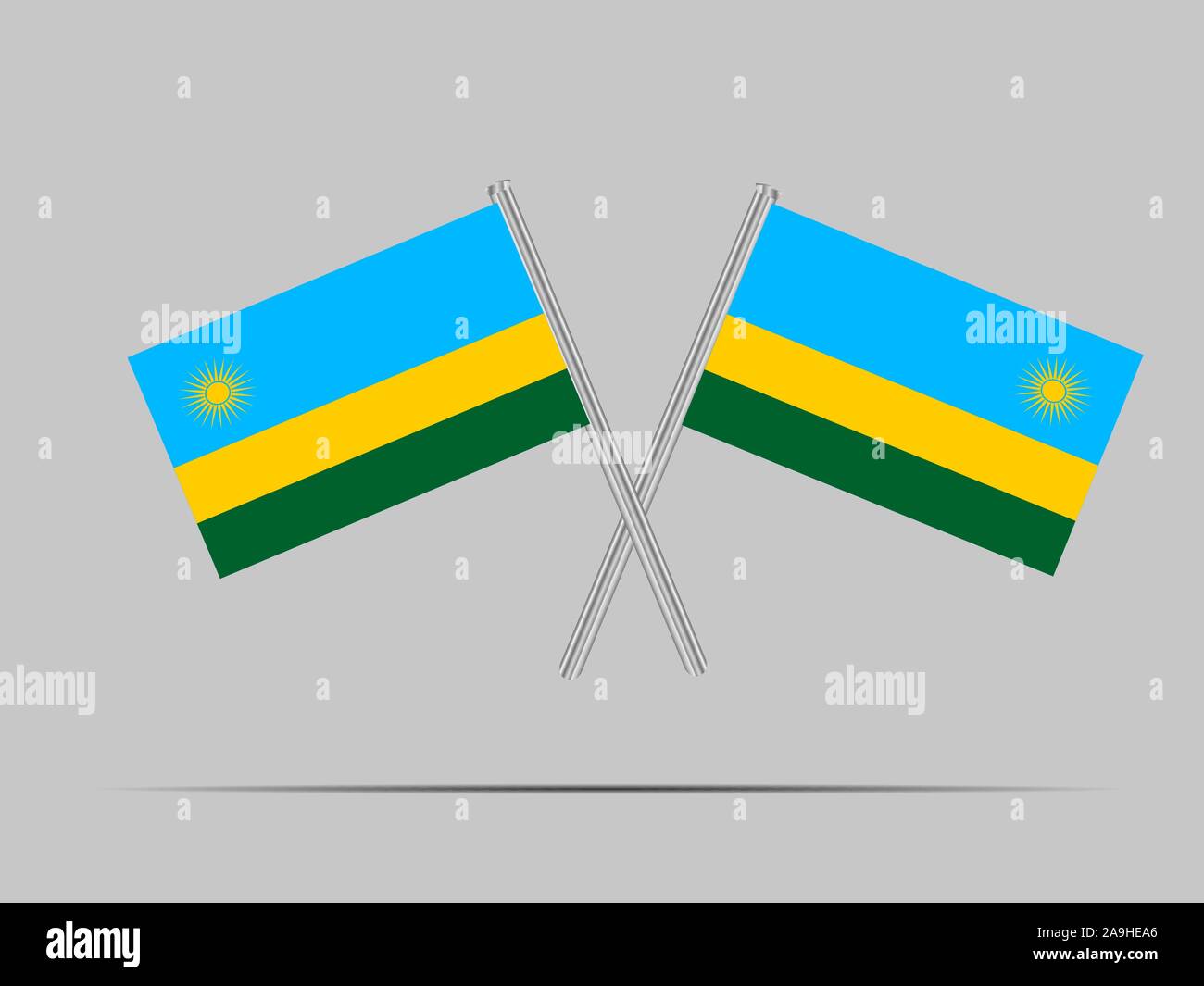 Beautiful national flag of Republic of Rwanda . original colors and ...