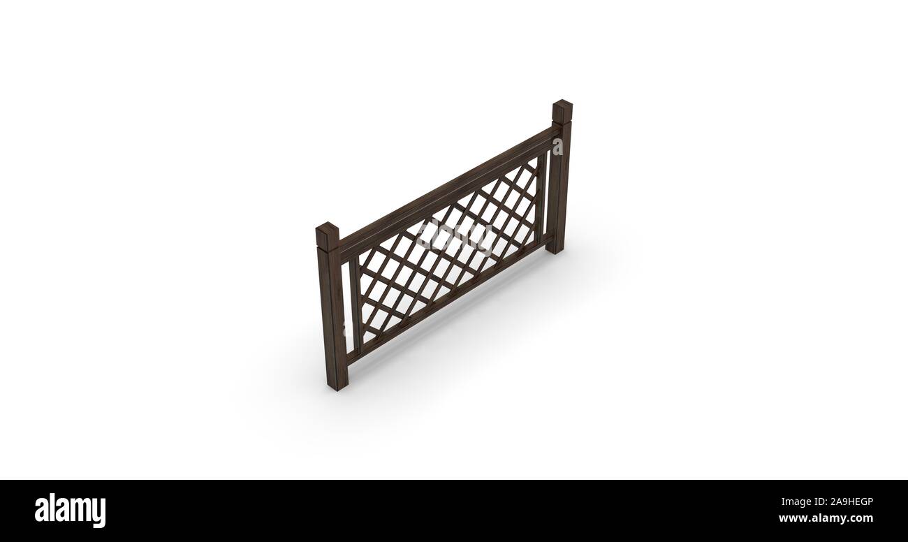 Fence isolated on White 3D Rendering Stock Photo - Alamy