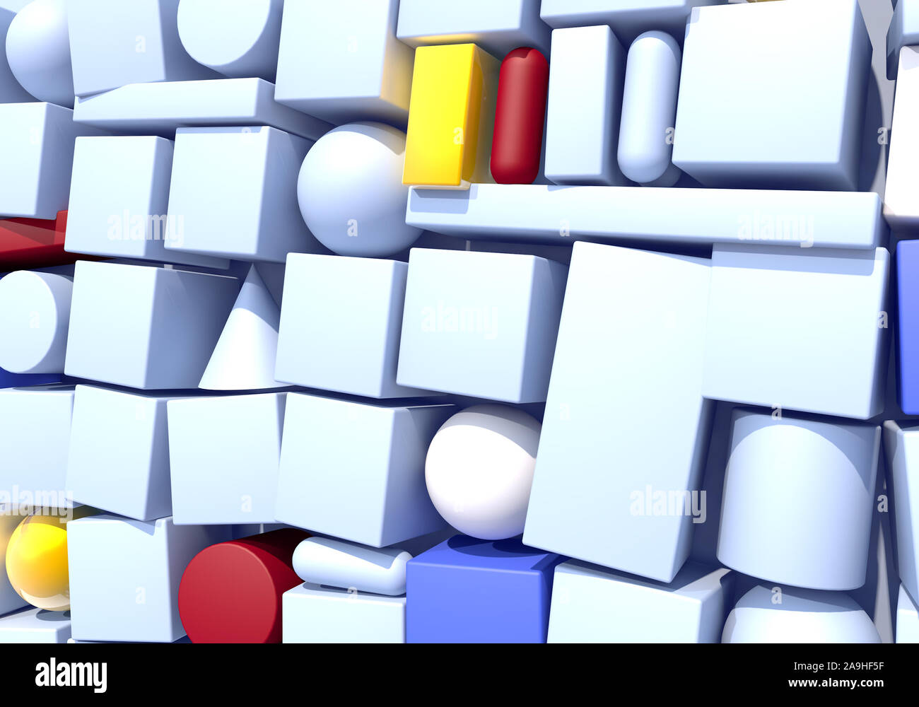 Abstract background with wall of multiple 3d shapes Stock Photo - Alamy