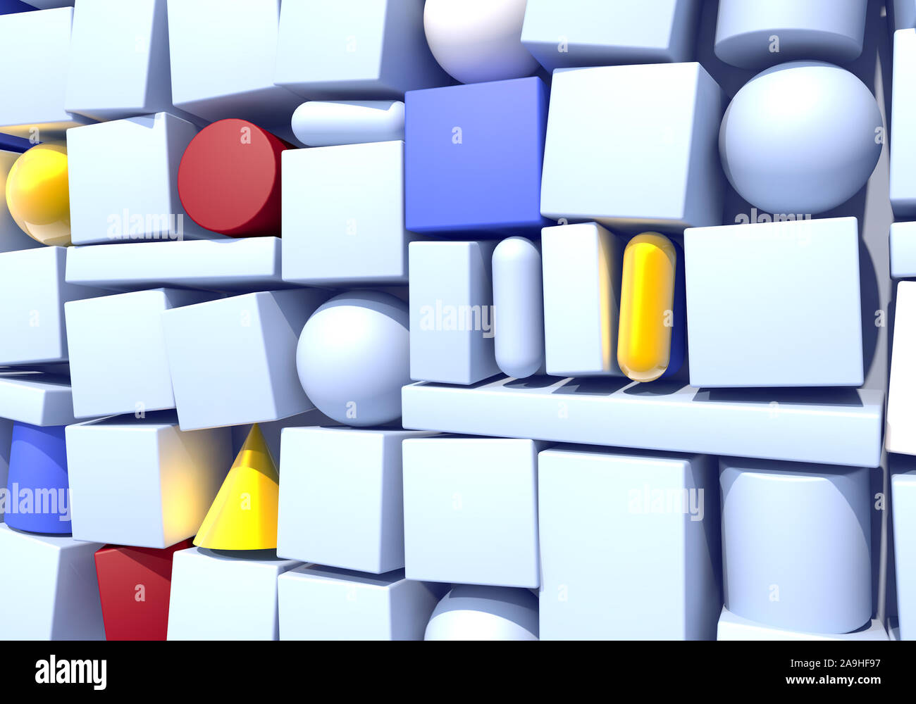Abstract background with wall of multiple 3d shapes Stock Photo - Alamy