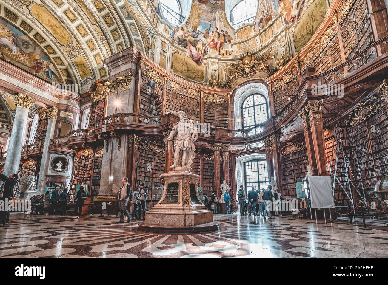 Vienna, Austria - April 28, 2019: Emperor Charles VI Statue under the ...