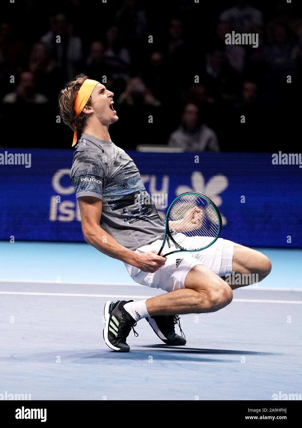 Alexander Zverev celebrates after victory during the Mens Single Group ...