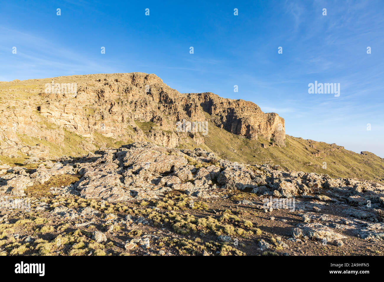 Ethiopia. Amhara. North Gondar. Cliffs in the Ethiopian highlands Stock ...