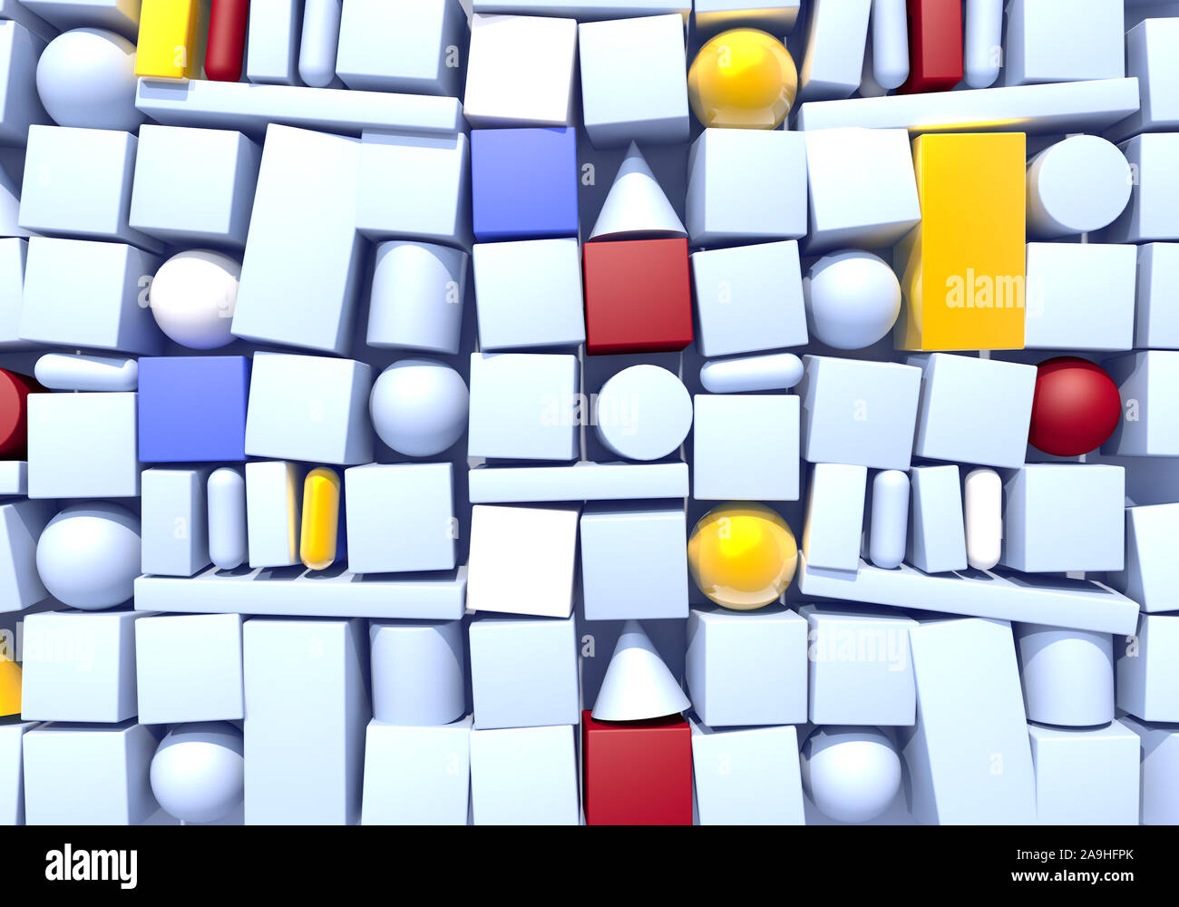 Abstract background with wall of multiple 3d shapes Stock Photo - Alamy