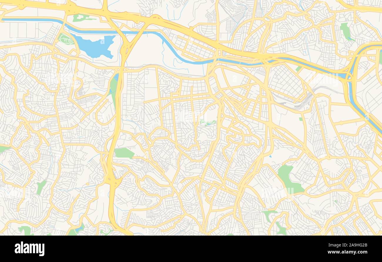 Printable street map of Osasco, Brazil. Map template for business use ...