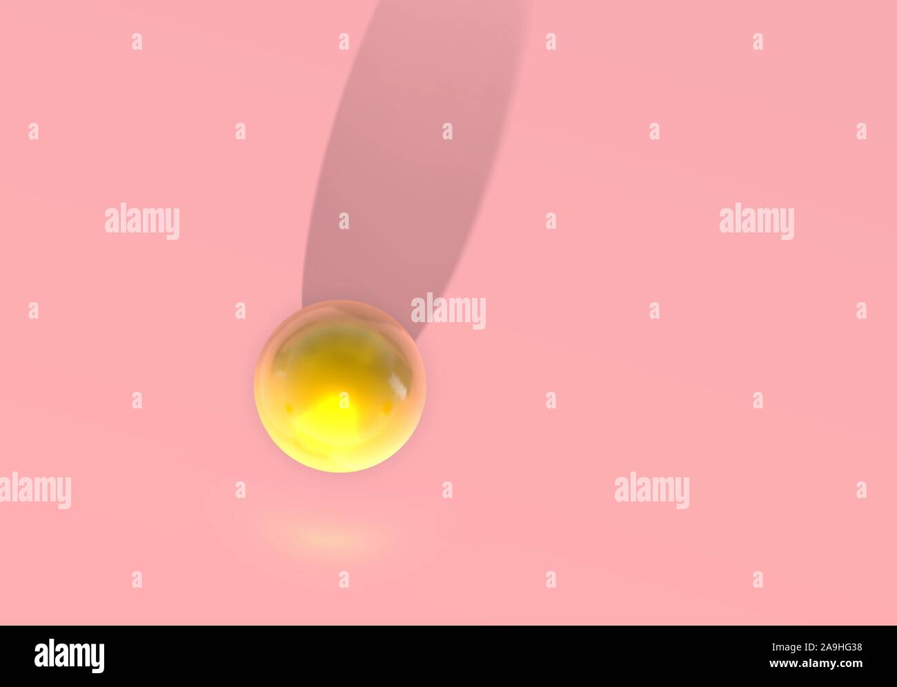 Abstract pink background with golden ball jumping in top view unusual ...