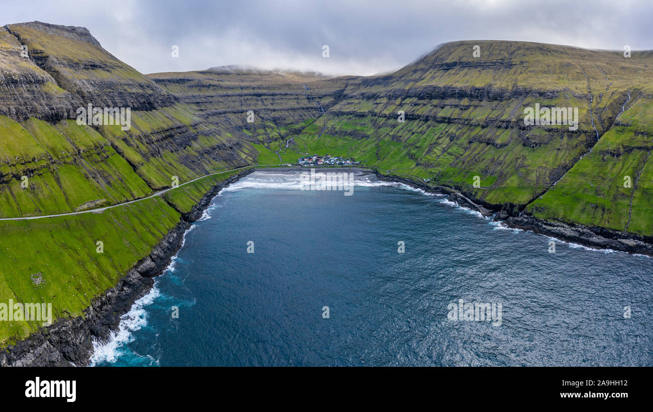 Aerial view tjornuvik village faroe hi-res stock photography and images ...