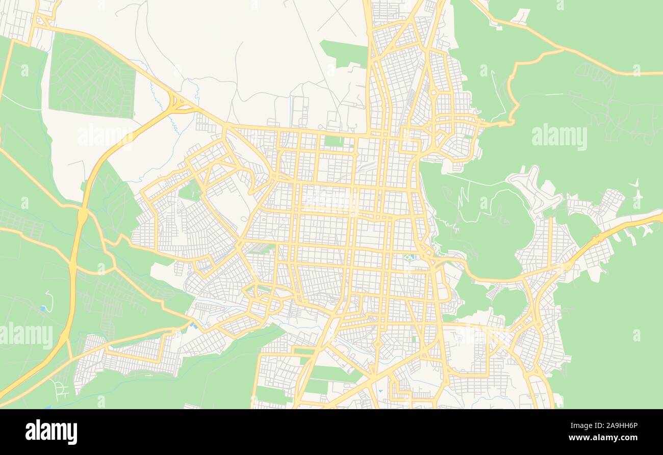 Printable street map of Salta, Argentina. Map template for business use ...