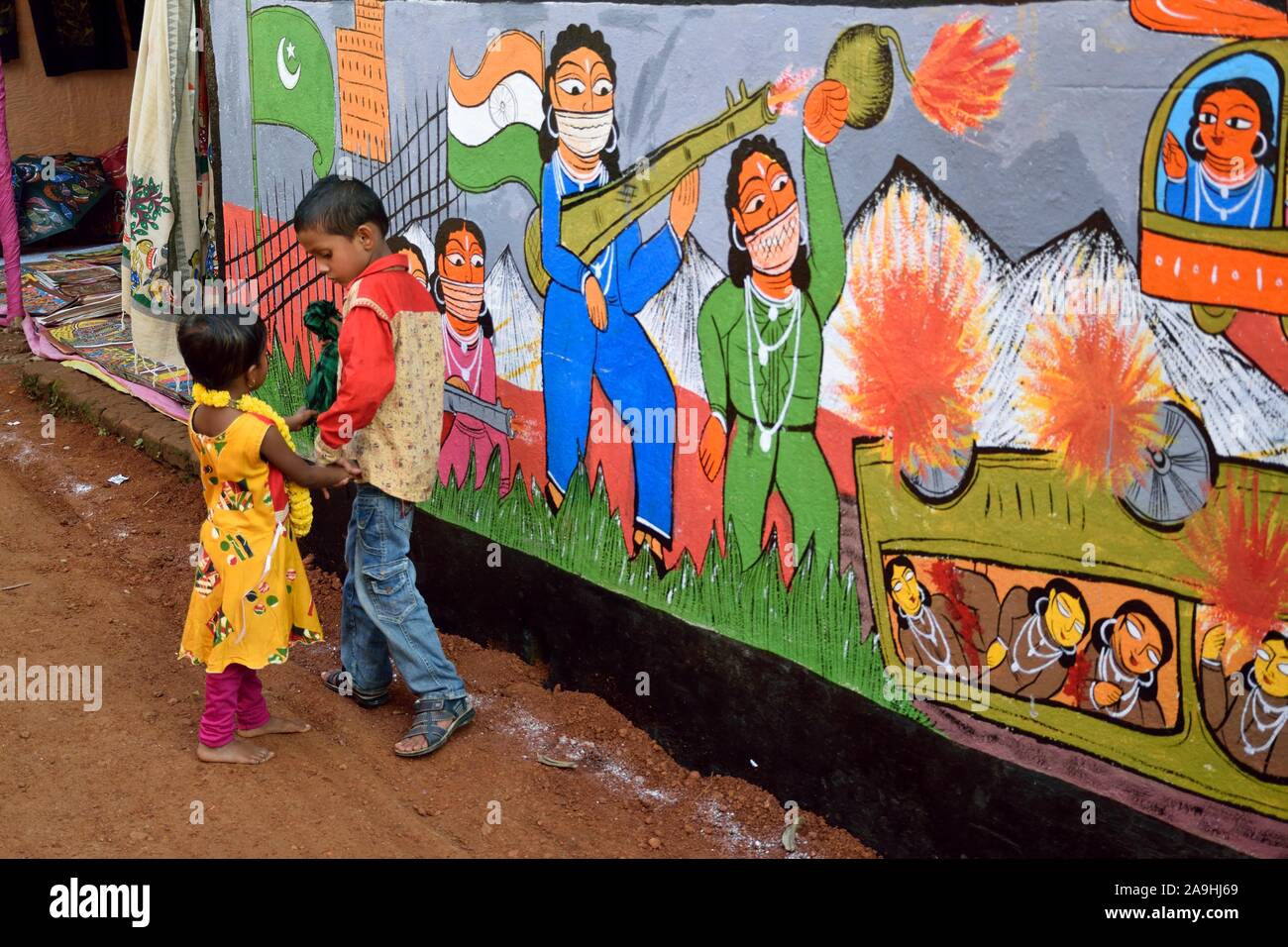 Pingla, West Bengal, India. November 15, 2019, Patachitra is a unique ...