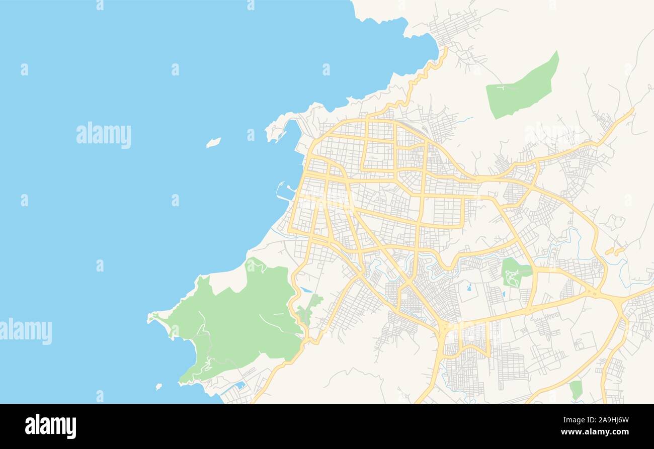 Printable street map of Santa Marta, Colombia. Map template for ...
