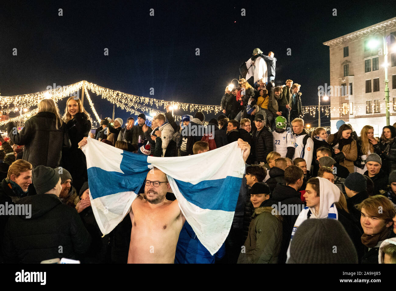 Helsinki, Finland, 15 November 2019 – Wild celebrations in Helsinki as ...
