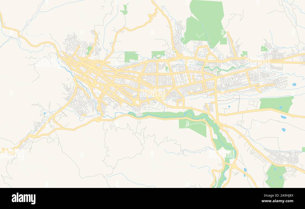 Printable street map of Ibague, Colombia. Map template for business use ...