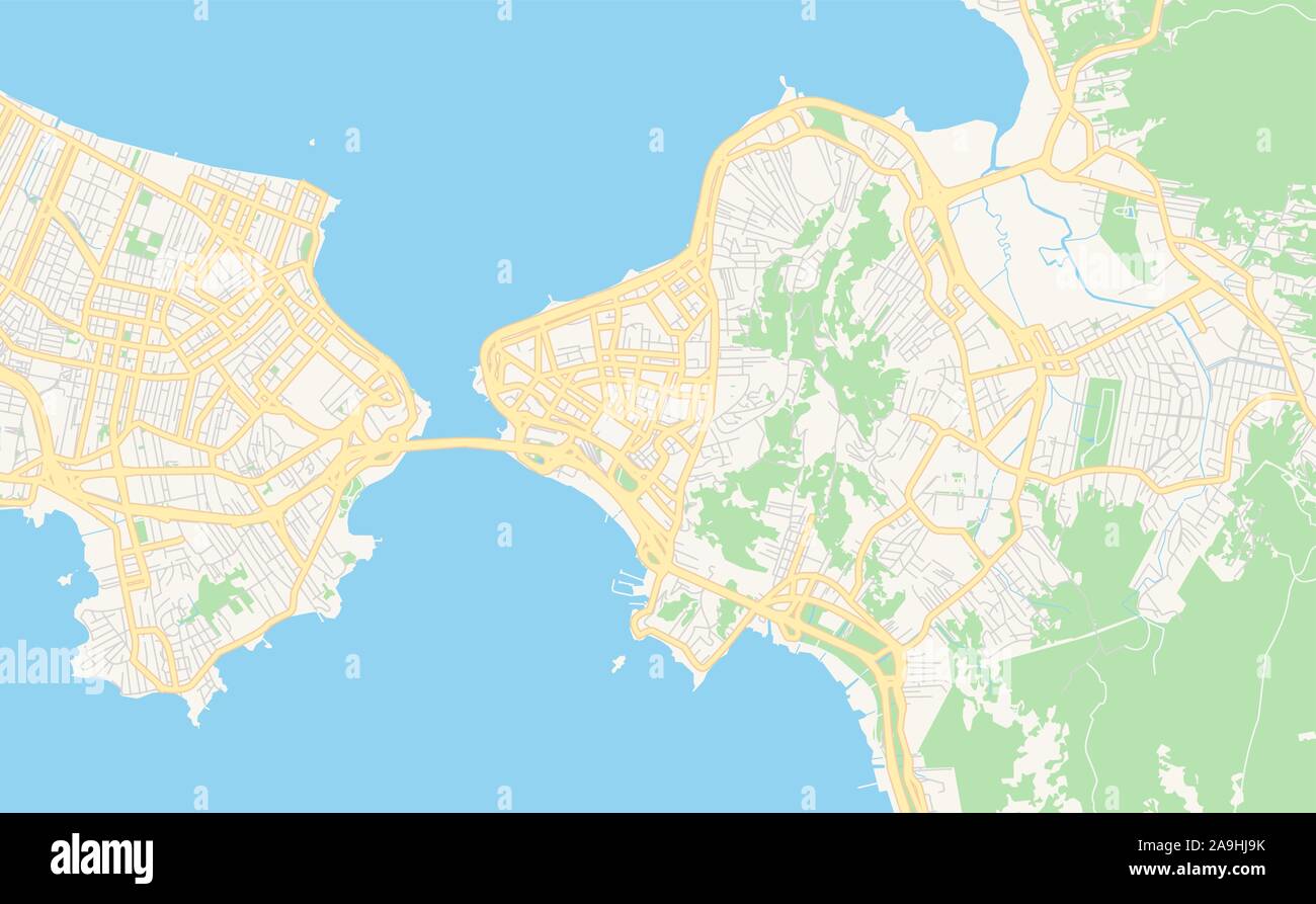 Printable street map of Florianopolis, Brazil. Map template for ...