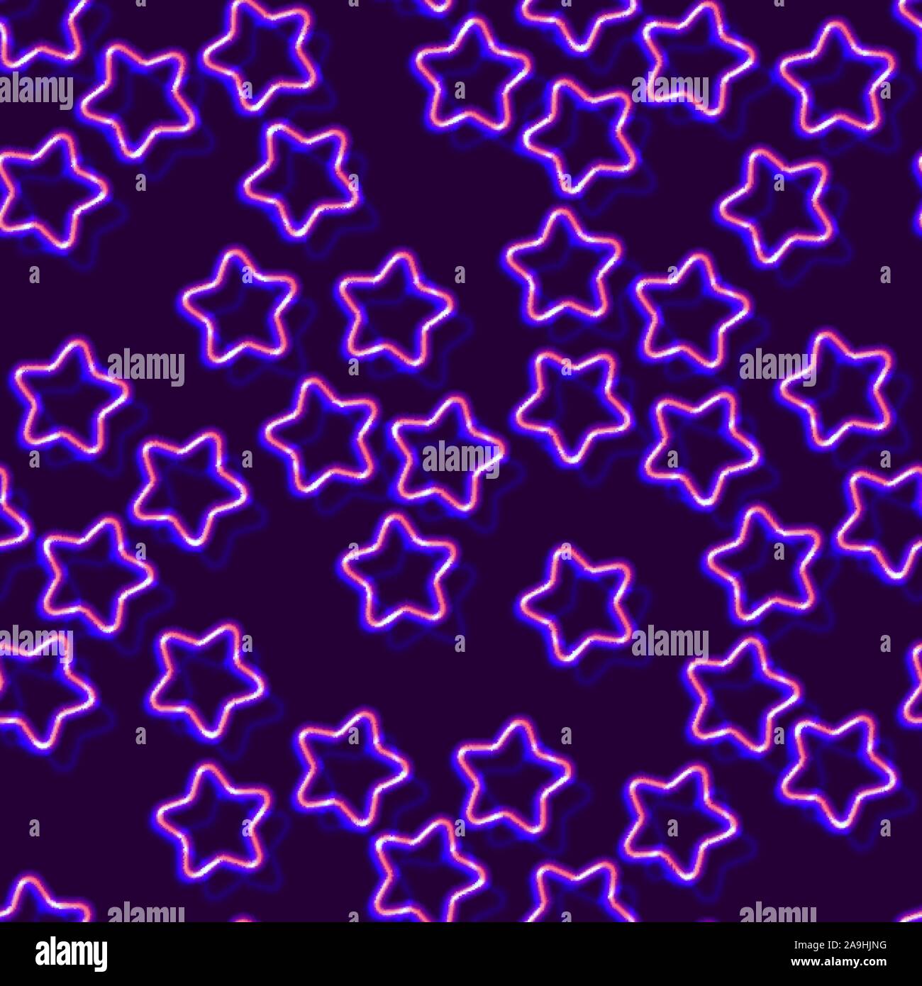 Neon seamless pattern with 80s style shapes and glowing purple Stock ...