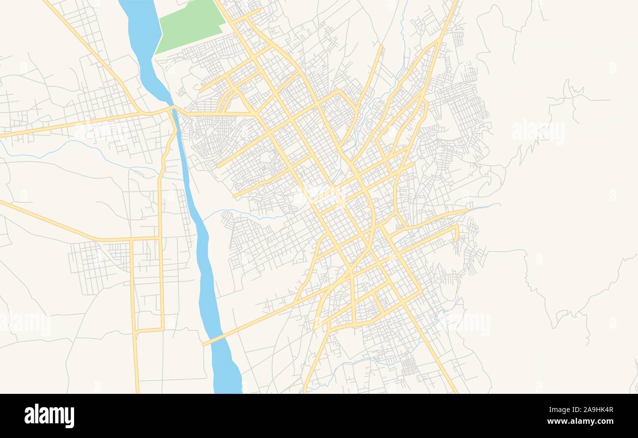 Printable street map of Huancayo, Peru. Map template for business use ...