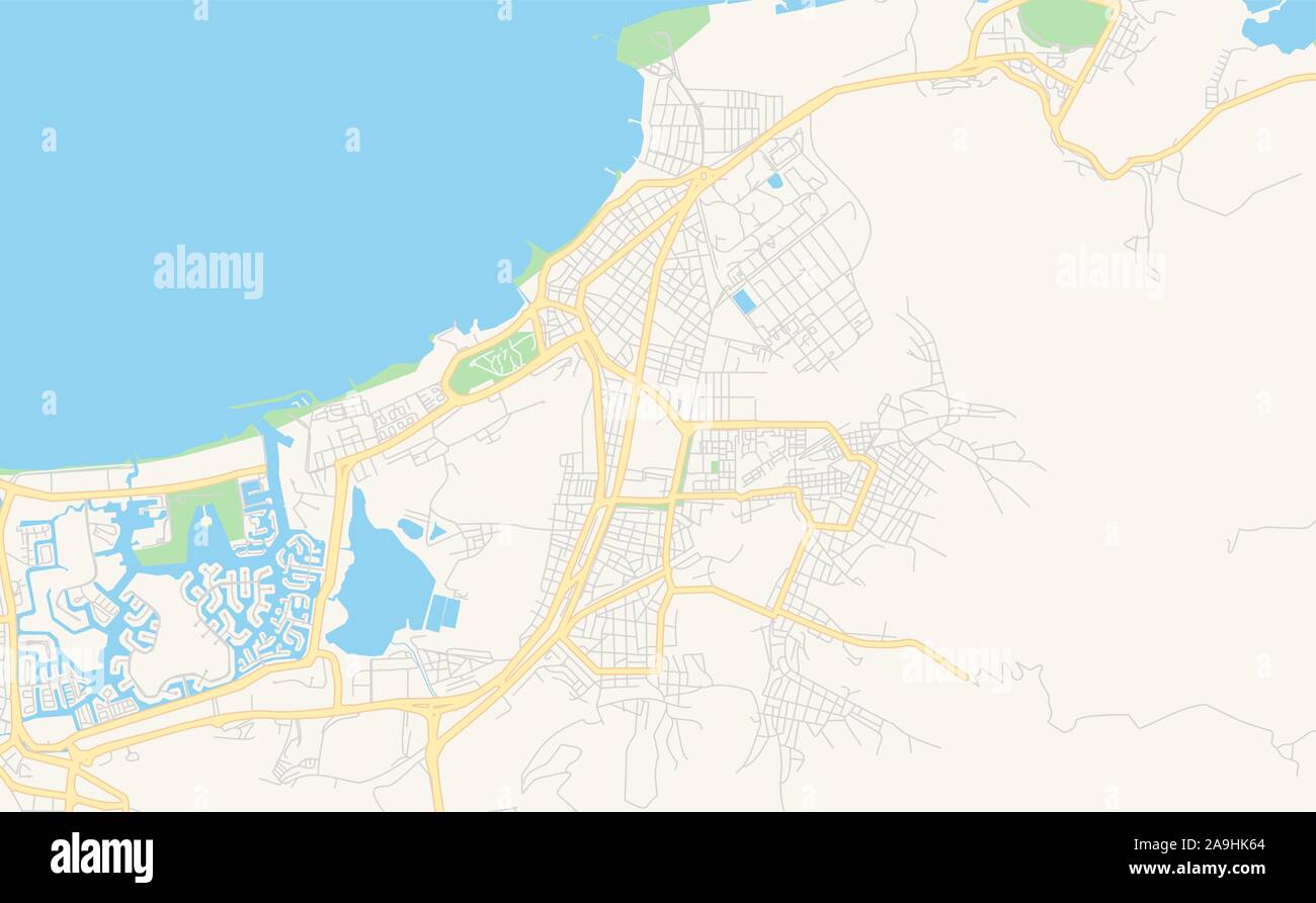 Printable street map of Puerto La Cruz, Venezuela. Map template for ...