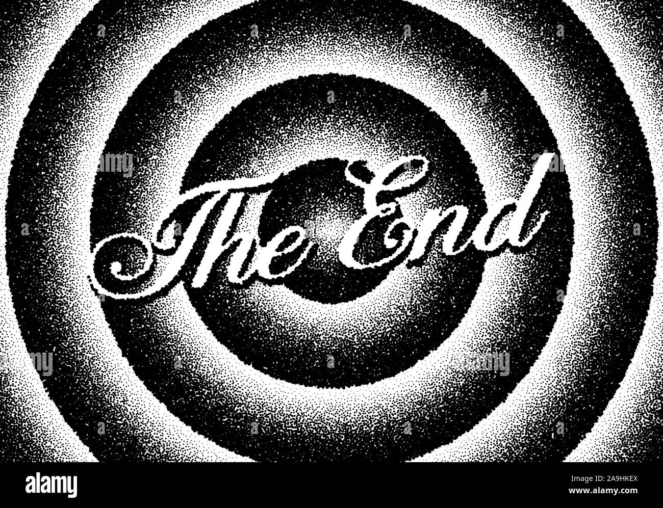 The end movie titles with circles and retro stipple style Stock Vector ...