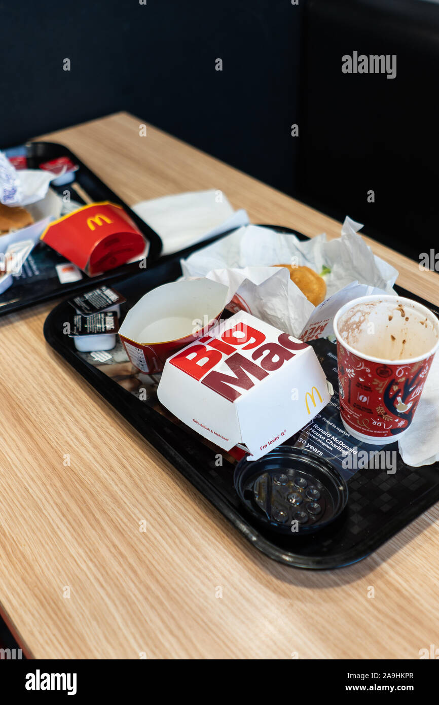 Rubbish left on trays, tables left untidy, mess and dirty after ...