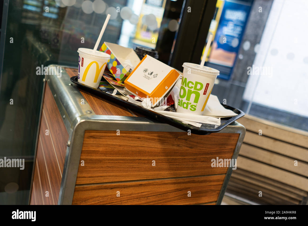 Rubbish left on trays, tables left untidy, mess and dirty after ...