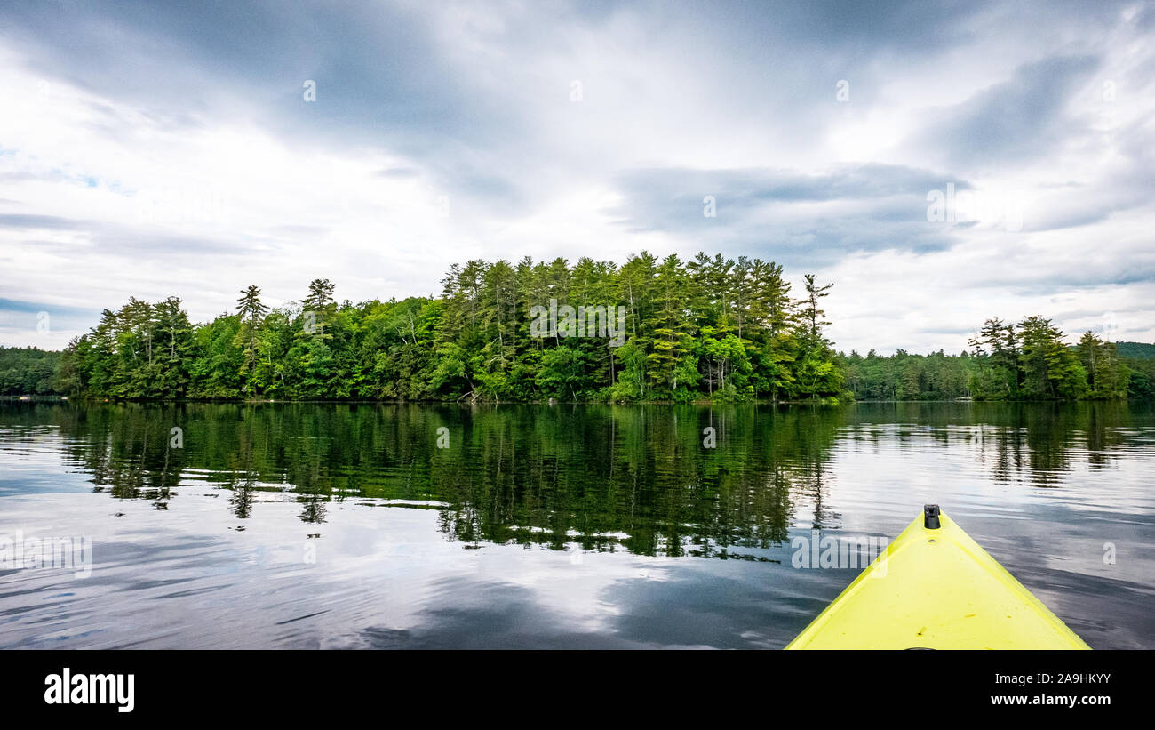 views of flying pond while kayaking, Mt Vernon, Maine Stock Photo - Alamy