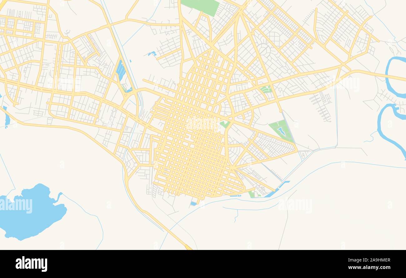 Printable street map of Pelotas, Brazil. Map template for business use ...